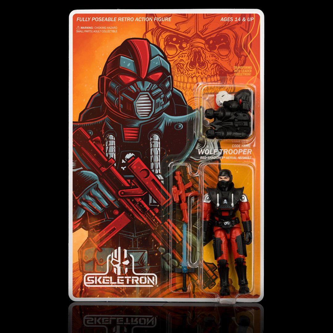 Retro 3.75" Red Shadows® WOLF TROOPER / SKELETRON (Tim Baron variant)
