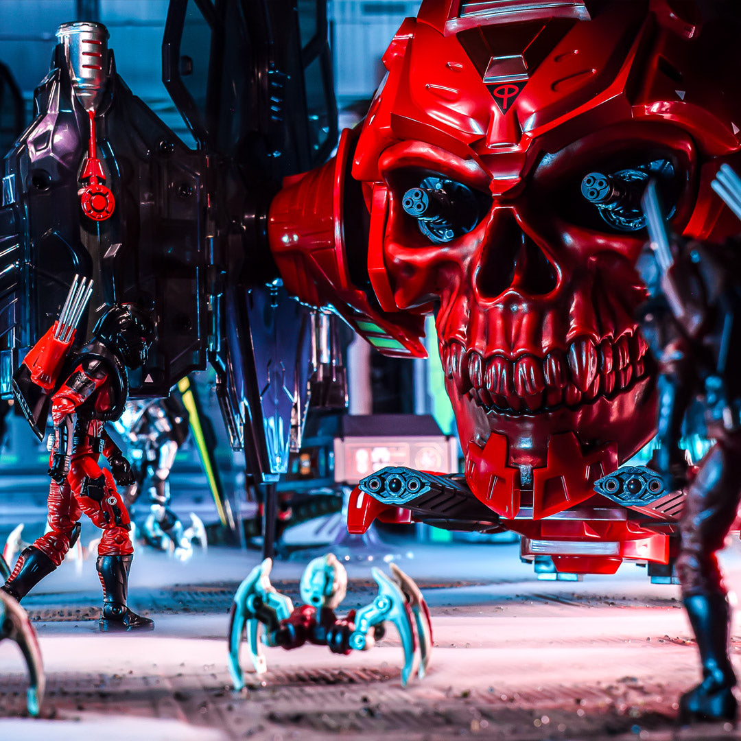 Red Shadows® ROBOSKULL MKII with 4" BLOOD WOLF – SKELETRON